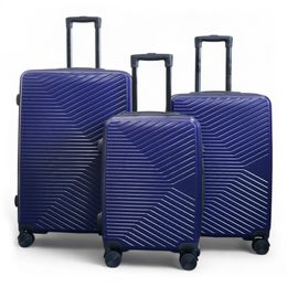 Hartschalenkoffer Marineblau Robuster 8-Rad-Gep&auml;ck Handgep&auml;ck Koffer