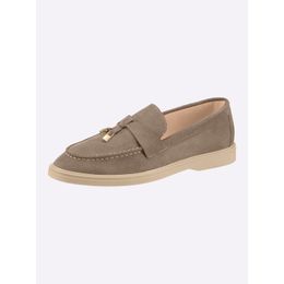 Heine Damen Slipper, Braun, Gr. 38, Mokassins & Slippers, Material: Synthetik