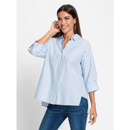 Heine Gestreifte Bluse, Wei&szlig;, Gr. 38, Damen, Blusen, Material: Baumwolle, Polyester
