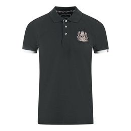 Aquascutum Schwarzes Polohemd mit Marken-Kragen