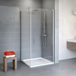 Schulte Eckdusche mit Dreht&uuml;r 'Alexa Style 2.0' teilgerahmt, aluminiumfarben, 90 x 192 x 90 cm