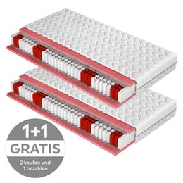 Taschenfederkernmatratze, Textil, H2, 90x200 cm, Bezug abnehmbar/waschbar, wendbar, optimale Bel&uuml;ftung, alternative Gr&ouml;&szlig;en erh&auml;ltlich, Schlafzimmer, Matratzen Shop, Matratzen, Taschenfederkernmatratzen