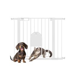 PawHut Hunde T&uuml;rschutzgitter Wei&szlig; 75-131L x 2B x 76H cm | Gr.: L