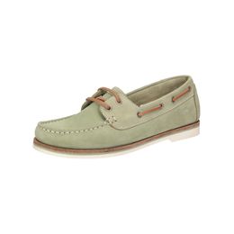 Sioux Mokassin 'Nakimba-700' Damen Gr&ouml;&szlig;e 39 braun / cognac / gr&uuml;n / pastellgr&uuml;n Sommerschuhe
