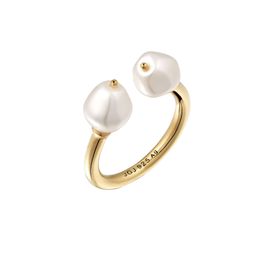 Elli Premium Ring Damen Gr&ouml;&szlig;e 58 gold / perlwei&szlig;
