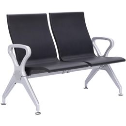 CLP Wartebank Airport-Stil Ermin, Sitzbank Flur mit Lehne, ergonomische Sitzschalen, Wartest&uuml;hle mit robustem Alu-Gestell, bis 150 kg je Sitz