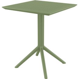 CLP Klapptisch wetterfest Sky, platzsparender Gartentisch rund oder eckig, Balkontisch klappbar aus Kunststoff f&uuml;r Balkon,Terrasse und Garten