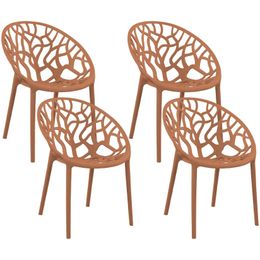 CLP Gartenst&uuml;hle 4er Set stapelbar wetterfest Hope, Gartensessel mit Lehnen UV-best&auml;ndig, Outdoorst&uuml;hle aus Kunststoff bis 150 kg belastbar,