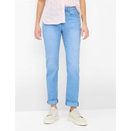 Brax Damen Five-Pocket-Hose Style CAROLA USED LIGHT BLUE, denim hellblau, Gr. 48K