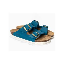 Sunbay Leder-Pantoletten "Trefle" in Blau - 57% | Gr&ouml;&szlig;e 36 | Damen-pantoletten