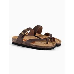 BACKSUN Leder-Zehentrenner "Diane" in Braun - 57% | Gr&ouml;&szlig;e 39 | Damen-sandalen