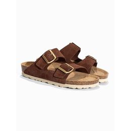 Sunbay Leder-Pantoletten "Trefle" in Braun - 54% | Gr&ouml;&szlig;e 38 | Damen-pantoletten