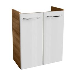 Fackelmann Waschbeckenunterschrank 'Milano' wei&szlig;, braun foliert 52 x 61 x 27,5 cm