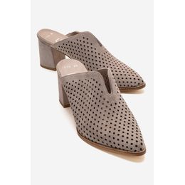 Toen Leder Blockabsatz Pantolette