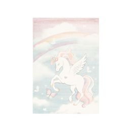 Pergamon Kinder Teppich Maui Kids Pastell Einhorn in Bunt | Gr.: 80 x 150 cm