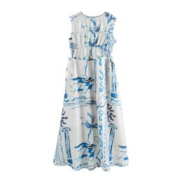 next Kleid Damen Gr&ouml;&szlig;e 38 saphir / dunkelblau / wei&szlig; Sommerkleid