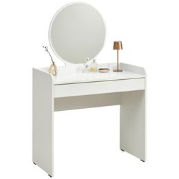 CARRYHOME Schminktisch, Wei&szlig;, Glas, Holzwerkstoff, 1 Schublade(n) Schubladen, rechteckig, Wange, 47x142x90 cm, Fsc, DIN EN ISO 14001, DIN EN ISO 9001, Made in Turkey, Schlafzimmer, Schminktische