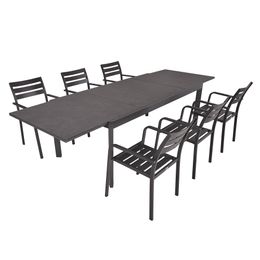 Garden Pleasure Gartenm&ouml;belset 'Nerea' f&uuml;r 6 Personen Aluminium