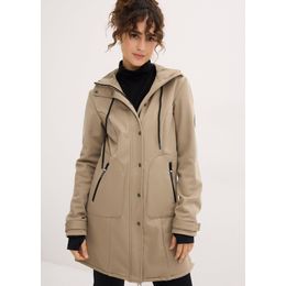 bonprix Super Stretch Softshell-Parka wasserabweisend, gr&uuml;n, Gr.42, Wasserabweisender Softshellmantel aus besonders anschmiegsamen Material, aus Softshell