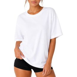 Reichstadt Damen Regular Fit T-Shirt Shoulder Drop in White | Gr.: M