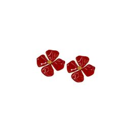 Les Reines Ohrringe 'Garnet' Damen Gr&ouml;&szlig;e 4.8 cm knallrot