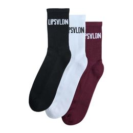 Lipsy Socken Damen Gr&ouml;&szlig;e 36/41 burgunder / schwarz / wei&szlig;