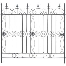 CLP Gartenzaun Mangold Eisen, modularer Steckzaun ohne Betonieren, Rankzaun im Landhausstil f&uuml;r Garten und Terrasse
