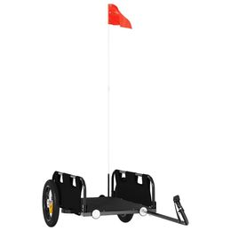 vidaXL Fahrradanh&auml;nger, Schwarz, Metall, 53x33x122 cm, Freizeit, Sport & Fitness, Fahrradanh&auml;nger