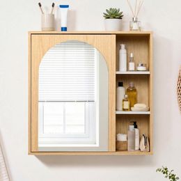 Spiegelschrank, Akazie, Holz, 20x60x60 cm, Badezimmer, Badezimmerspiegel, Spiegelschr&auml;nke