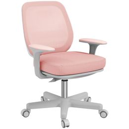 Vinsetto B&uuml;rostuhl,, Rosa, Kunststoff, F&uuml;llung: Polyester, 48x94.5x55 cm, Arbeitszimmer, B&uuml;rost&uuml;hle, Drehst&uuml;hle