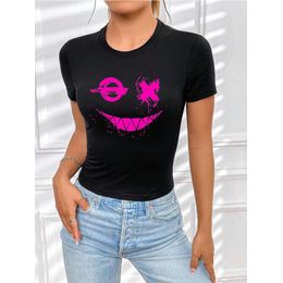 RMK T-Shirt Smily SCHWARZ-Pink | Gr.: 3XL