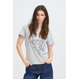 Pulz Kurzarm-Bluse PZADABELLE Regular fit in MEDIUM GREY MELANGE | Gr.: M