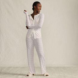 LANDS' END Gemustertes Pyjama-Set f&uuml;r Damen, Damen, size: regular, Pink, Polyester/Viskose/Polyester-Mischung, by Lands' End
