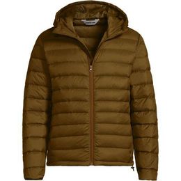 LANDS' END Ultraleichte verstaubare Daunen-Kapuzenjacke WANDERWEIGHT f&uuml;r Herren, Herren, size: regular, Braun, Polyester/Nylon, by Lands' End