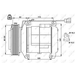 NRF Kompressor, Klimaanlage 32881 f&uuml;r HONDA