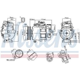 NISSENS Kompressor, Klimaanlage 89513 f&uuml;r Audi