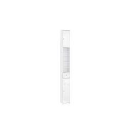 sobuy Badezimmer-Hochschrank mit 1 Schublade Wei&szlig; 20x20x180cm Modern