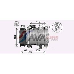 AVA CLEVER CHOICE Kompressor, Klimaanlage hdak322 f&uuml;r HONDA