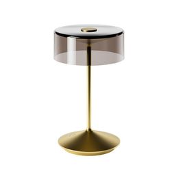 Sigor Akku-Tischleuchte Numotion, Gold, Metall, rund,rund, warmwei&szlig;, 13.7x26.5x13.7 cm, Lampen & Leuchten, Innenbeleuchtung, Leuchten nach R&auml;umen, Schlafzimmerlampen