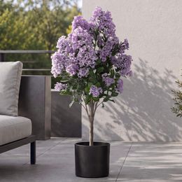 K&uuml;nstlicher Flieder MCW-Q87, Kunstflieder Dekopflanze Kunstbaum Kunstpflanze, Outdoor Polyethylen 95x40x40cm ~ lila