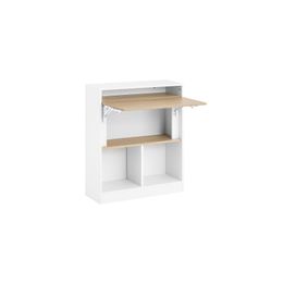 sobuy Schreibtisch mit einer T&uuml;r Wei&szlig; 70x57x85cm Modern