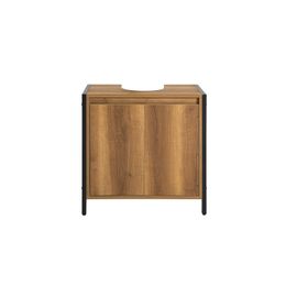 sobuy Waschbeckenunterschrank mit 2 T&uuml;ren Dunkelbraun 30x59,99x59,99cm Funktional