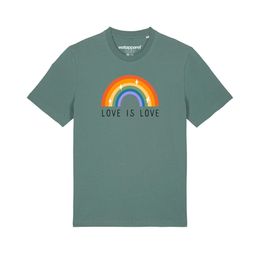 Watapparel Shirt ' Love is Love ' Herren Gr&ouml;&szlig;e XL gr&uuml;n / mischfarben