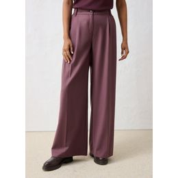 bonprix Bundfaltenhose aus weichem Woll-Mix, lila, Gr.36, moderne weite Bundfaltenhose aus weichem Woll-Mix
