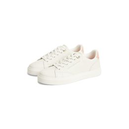 Tommy Hilfiger Damen Plateausneaker "TH CHIC SNEAKER", Gr. 40wei&szlig;, rose, Leder, Schuhe, Freizeitschuh, Halbschuh, Schn&uuml;rschuh mit Ziern&auml;hten