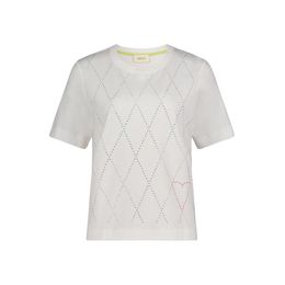 Cartoon Kurzarm-Shirt mit Rundhalsausschnitt in Patch Cream/Pink | Gr.: 38