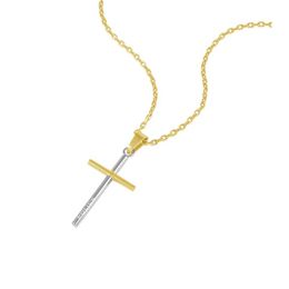 Police Herren Kette mit Anh&auml;nger &raquo;Wrangell II Kreuz&laquo; gold Edelstahl, L: 55 B: 2,5mm