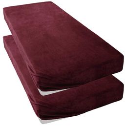 OTTO home Spannbettlaken &raquo;Desner3, Mikrofaser Fleece besonders weich im Griff, Cashmere-Touch&laquo; f&uuml;r Matratzen bis 20cm H&ouml;he, Bettlaken rot Microfaser, 