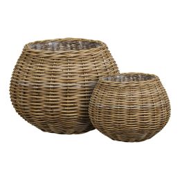 House Nordic Melaka Rattan-Korbset (2er-Set) &ndash; Natur Kubu Rattan K&ouml;rbe &oslash;57x42 cm, &oslash;33x27 cm skandinavische Deko Online Shop