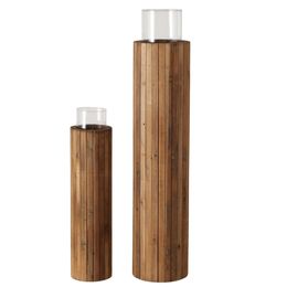 Boltze Windlicht-Set Tydal 2-teilig &Oslash; 16 cm x 92 x 24 x 66 cm, braun, transparent